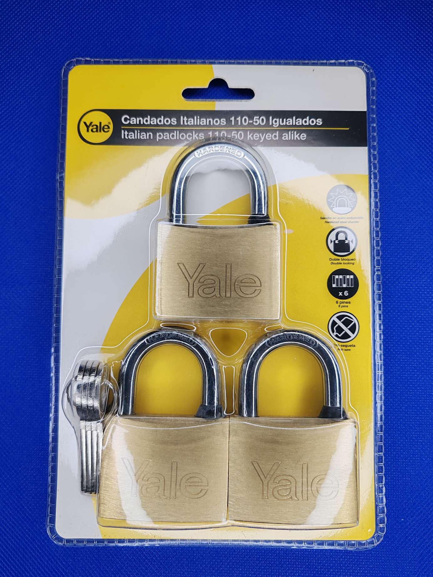 Candado Yale 50mm igualado 3 unidades - MercadoCerrajero.uy